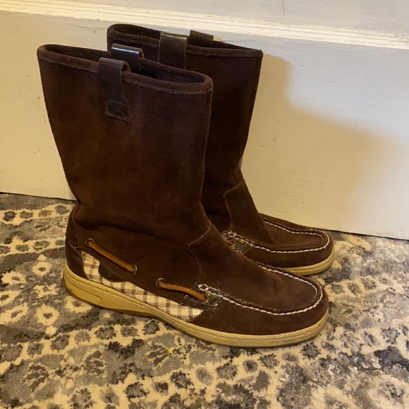 Sperry | Shoes | Sperry Topsider High Top Rain Boots With Plaid | Poshmark